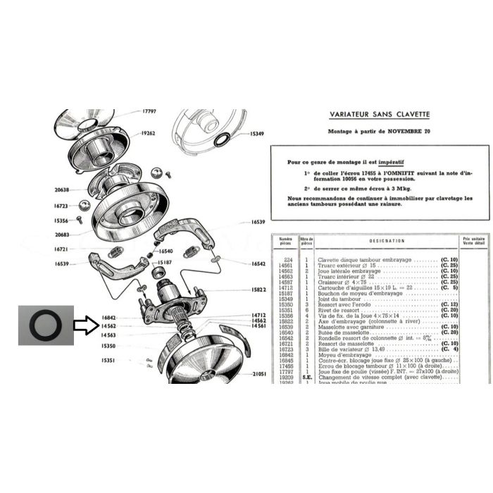 Mobylette-Variable-Clutch-Shim-Washer-14562