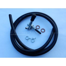 Mobylette Push Pull Fuel Tap Kit with 1 metre Black Hose and clips to ...