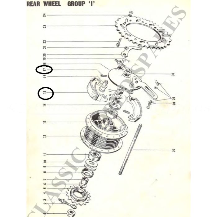 Raleigh RM4 Automatic Rear Wheel Brake Shoes with springs MTK 144 /145